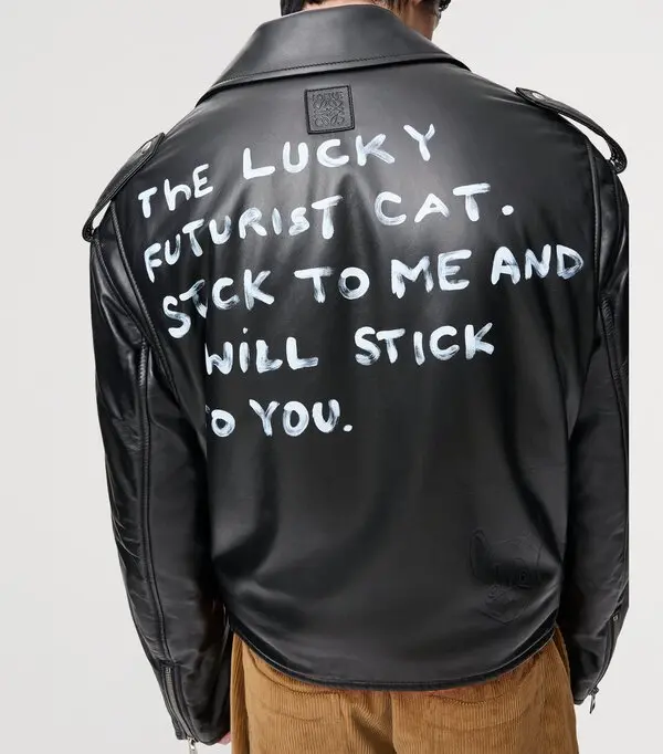Loewe Quote Leather Biker Jacket