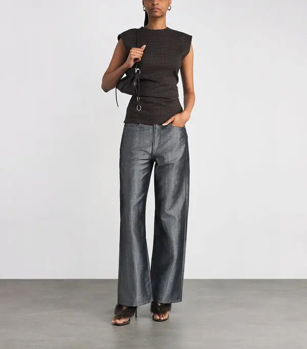 Rag & Bone Logan Mid-rise Wide-leg Jeans - Grey