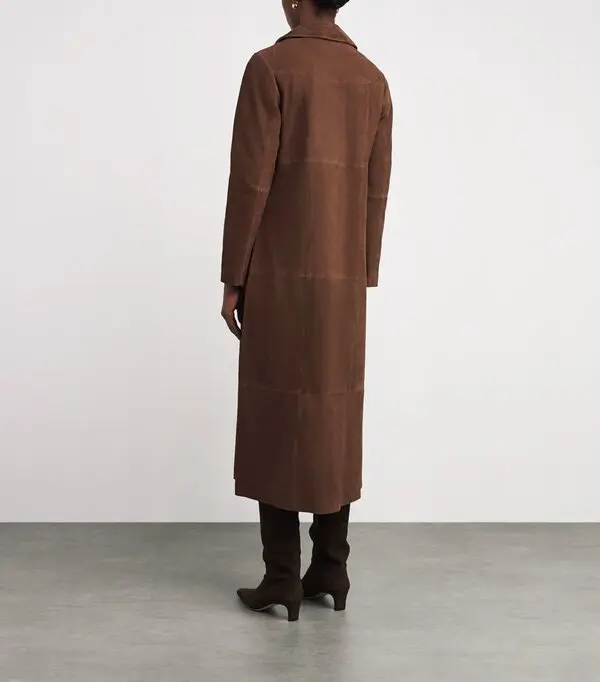 Rixo Suede Astraea Coat - Brown