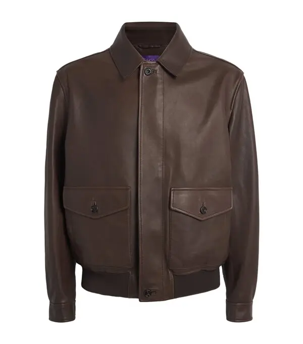 Ralph Lauren Purple Label Leather Everett Flight Jacket