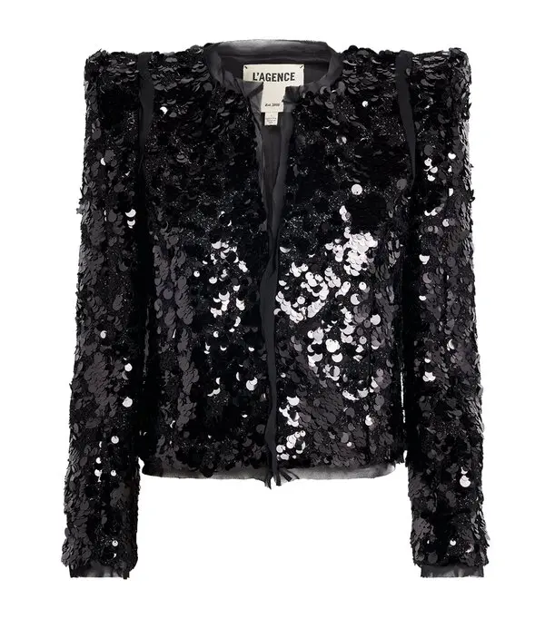 L'Agence Shai Sequined Jacket - Black