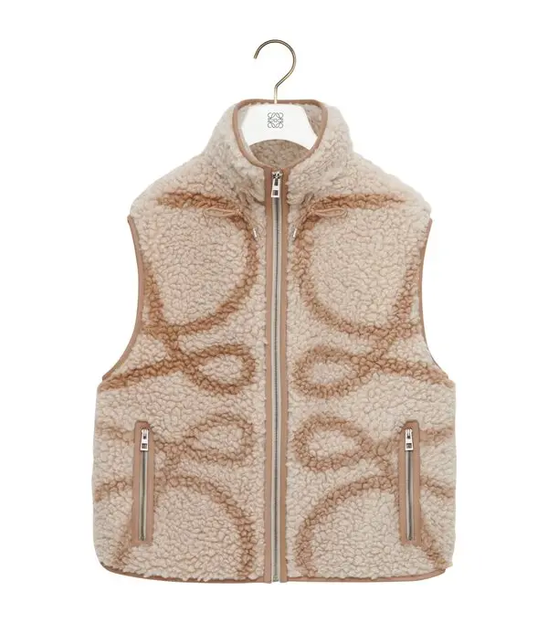 Loewe Fleece Anagram Gilet - Beige