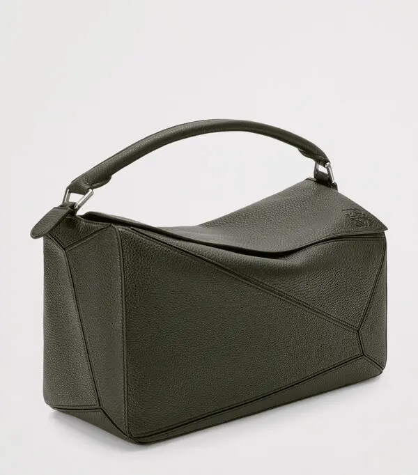 Loewe Large Leather Top-handle Puzzle Bag - Green