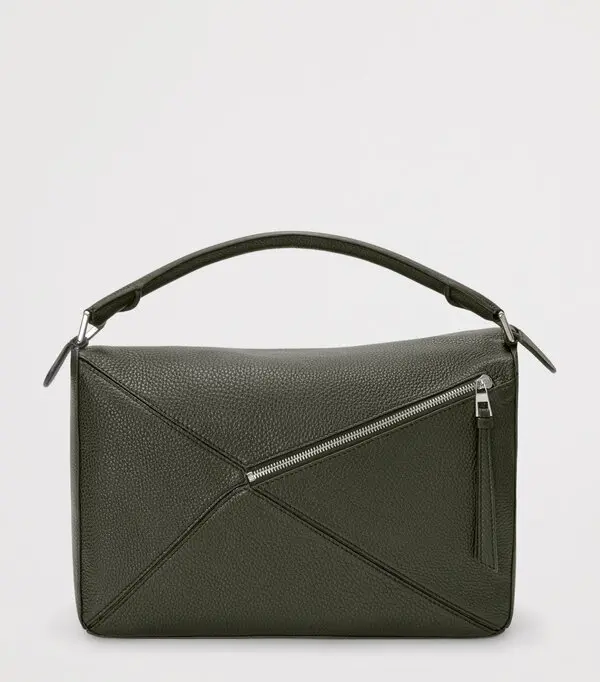 Loewe Large Leather Top-handle Puzzle Bag - Green