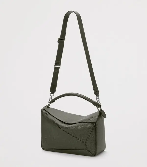 Loewe Large Leather Top-handle Puzzle Bag - Green