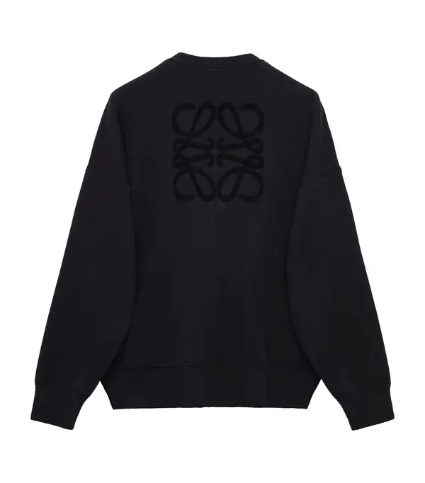 Loewe Wool-blend Anagram-lining Cardigan - Black