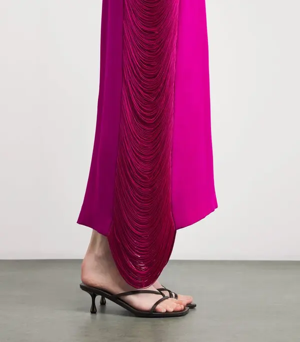 FFORME Silk Fringe Bianca Maxi Dress