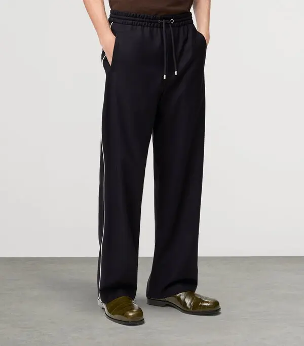 Loewe Wool-blend Drawstring Trousers - Navy