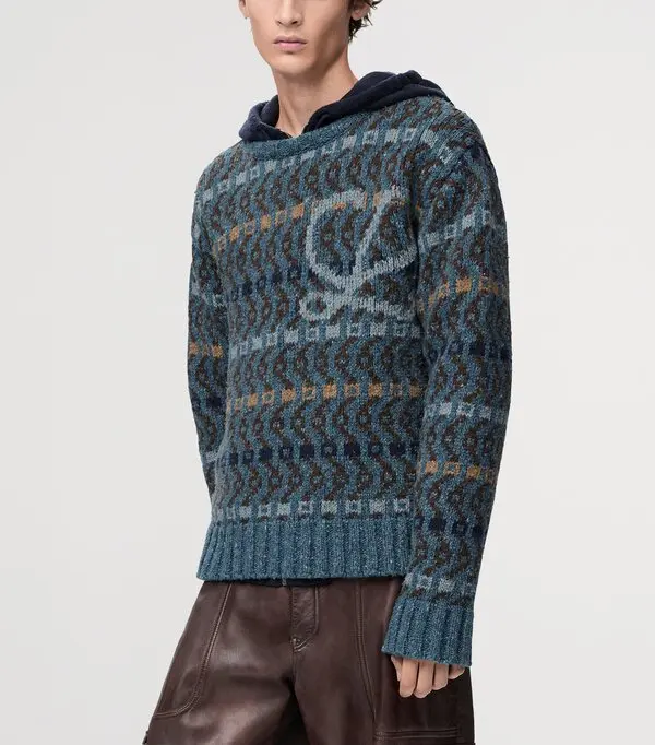 Loewe Wool-blend Geometric Sweater