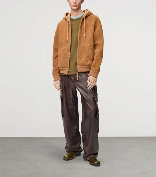 Loewe Shearling Reversible Hooded Jacket - Brown