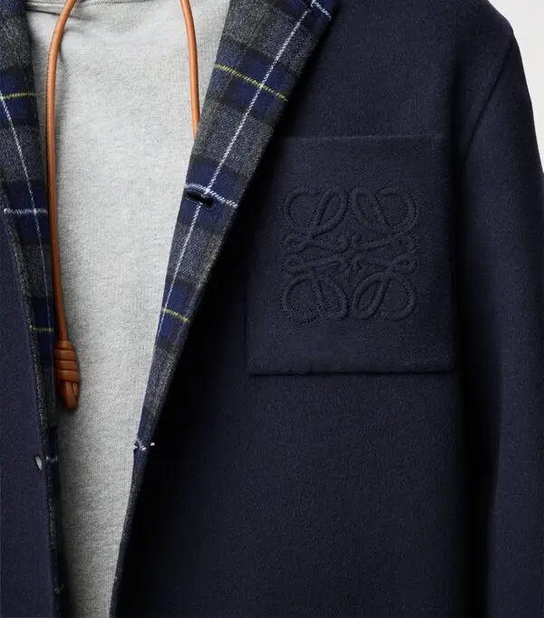Loewe Wool-cashmere-blend Coat - Navy