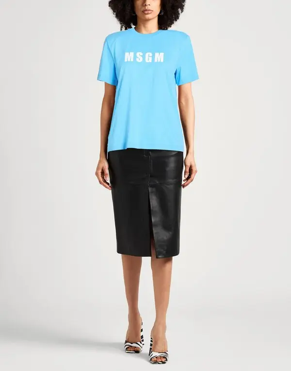 MSGM Logo-print T-shirt - Blue