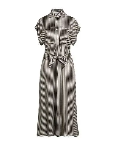 SHIRTAPORTER Striped Maxi Shirt Dress - Black