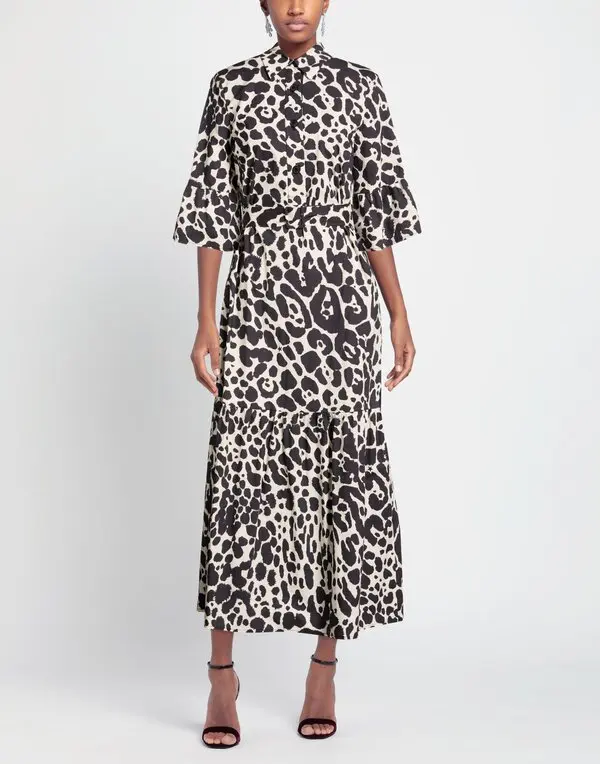 animal print maxi shirt dress KarenMillen Plus Size Animal Print Fluid Tencel Woven Maxi Shirt Dress