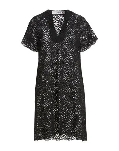 SHIRTAPORTER Mini Dress With Lace - Black