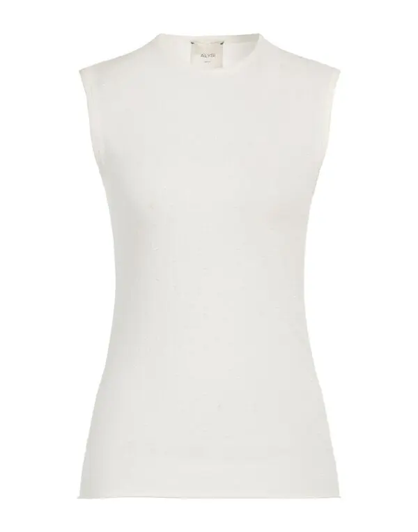 ALYSI Sleeveless Crewneck T-shirt With Crystal Embellishments