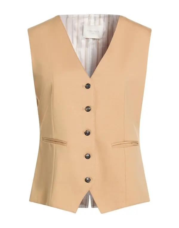 CIRCOLO 1901 Tailored Vest In Cotton Elastane - Camel