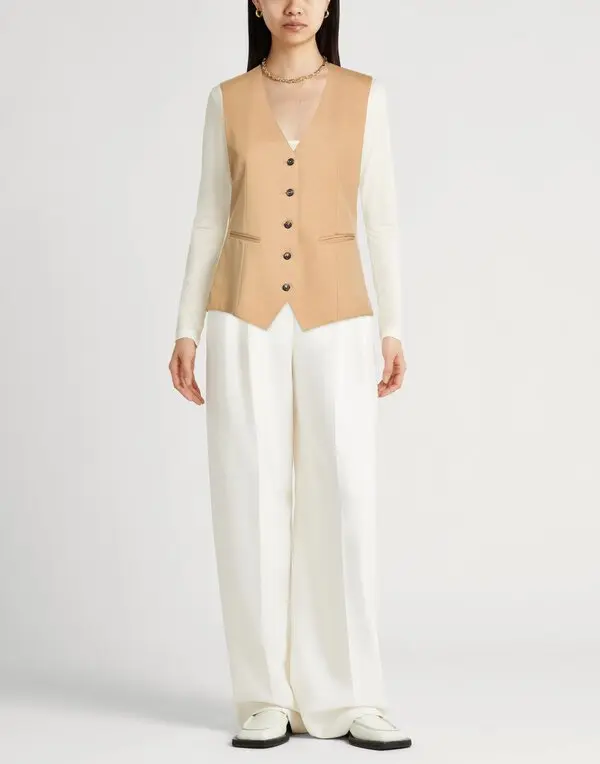 CIRCOLO 1901 Tailored Vest In Cotton Elastane - Camel