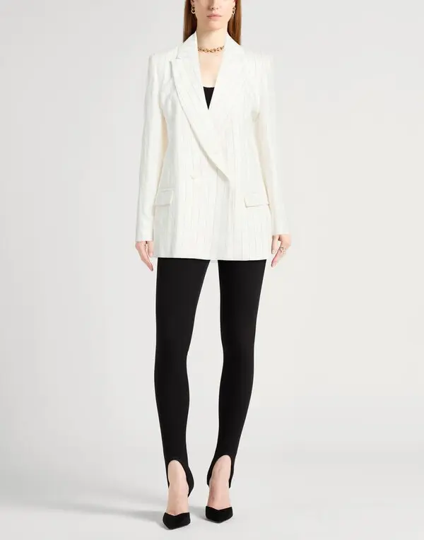 KAOS Striped Double-breasted Blazer - White