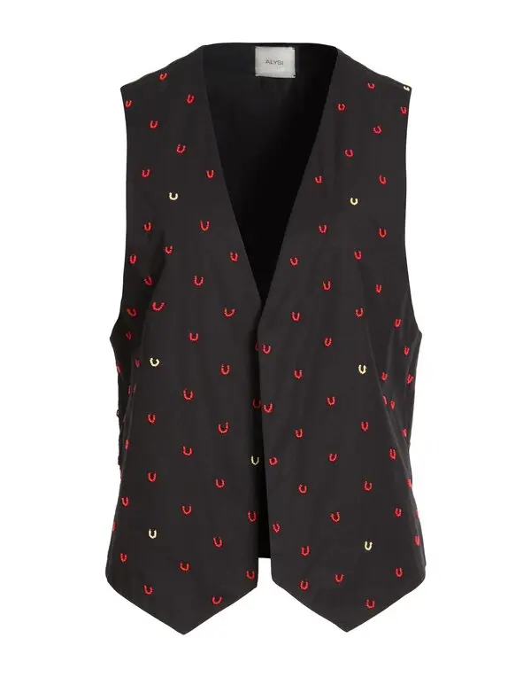 ALYSI Tailored Vest With Appliqués