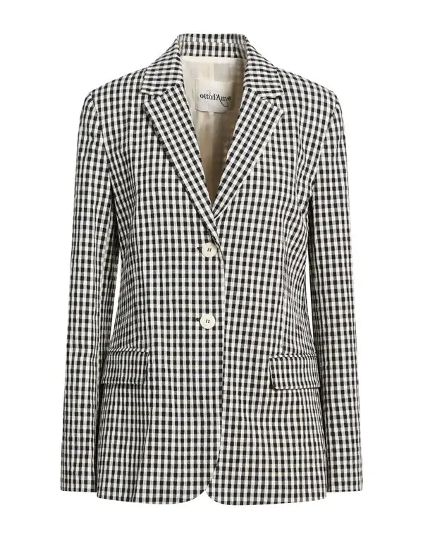OTTOD'AME Single-breasted Checked Cotton Elastane Blazer