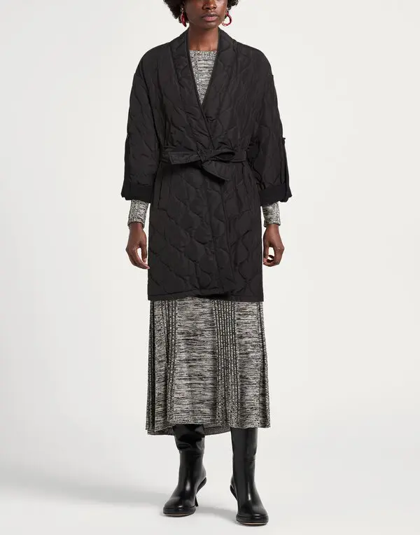 KAOS Padded Belted Coat - Black