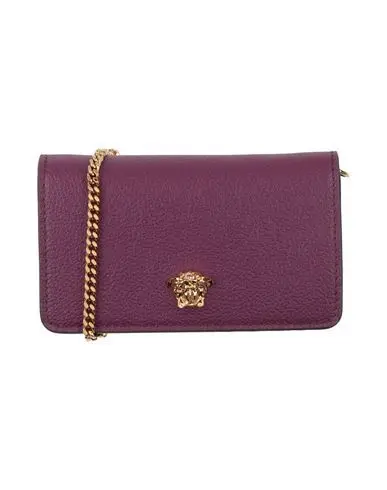 Versace Crossbody Wallet Plum Calfskin - Purple