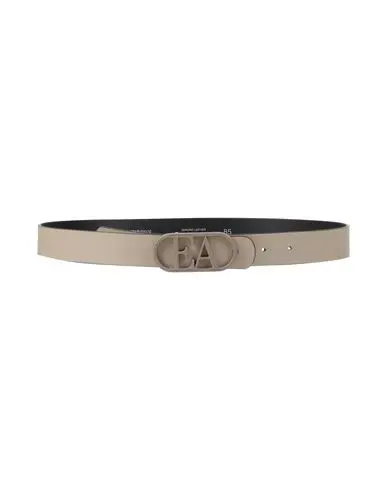 Emporio Armani Leather Belt With Buckle - Grey