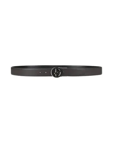 Giorgio Armani Leather Belt With Buckle - Brown