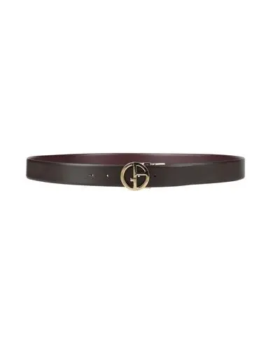 Giorgio Armani Leather Belt With Logo Buckle - Red