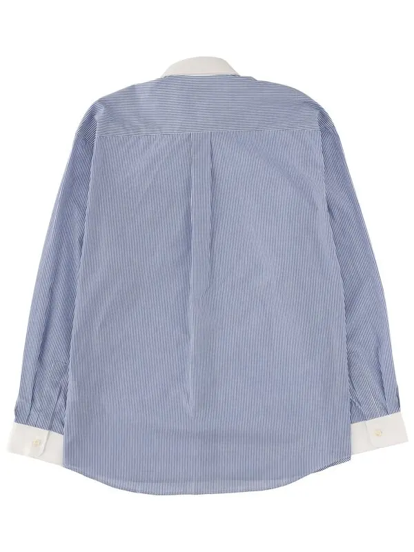 SPORTY & RICH Logo Striped Shirt - Blue