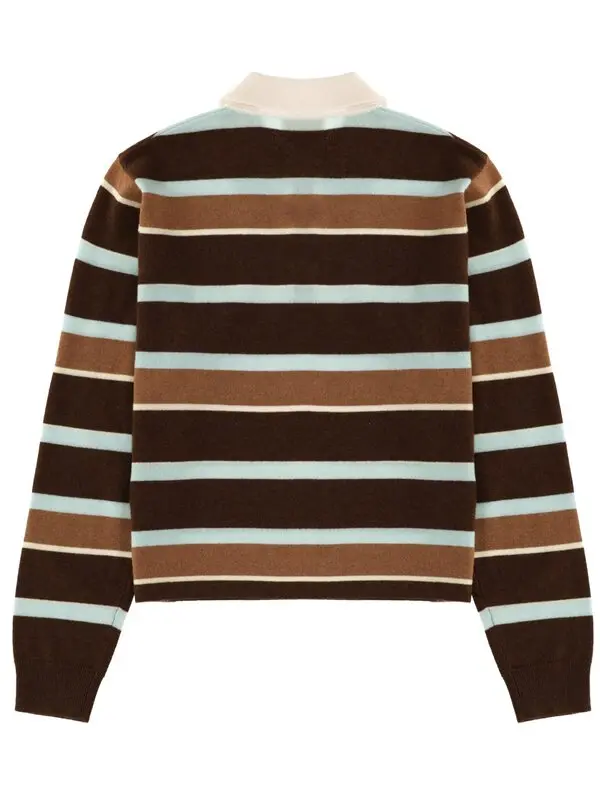 Guest In Residence Cropped Stripe Rugby Polo Shirt - Multicolour