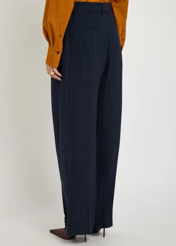 Victoria Beckham Striped Chiffon Trousers