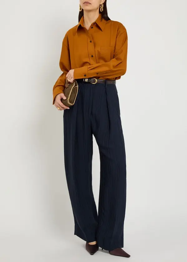 Victoria Beckham Striped Chiffon Trousers