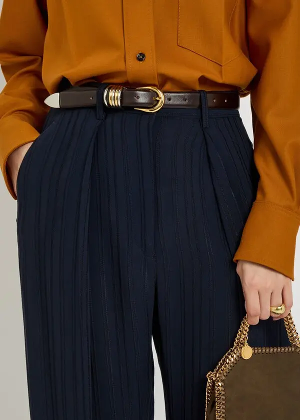 Victoria Beckham Striped Chiffon Trousers