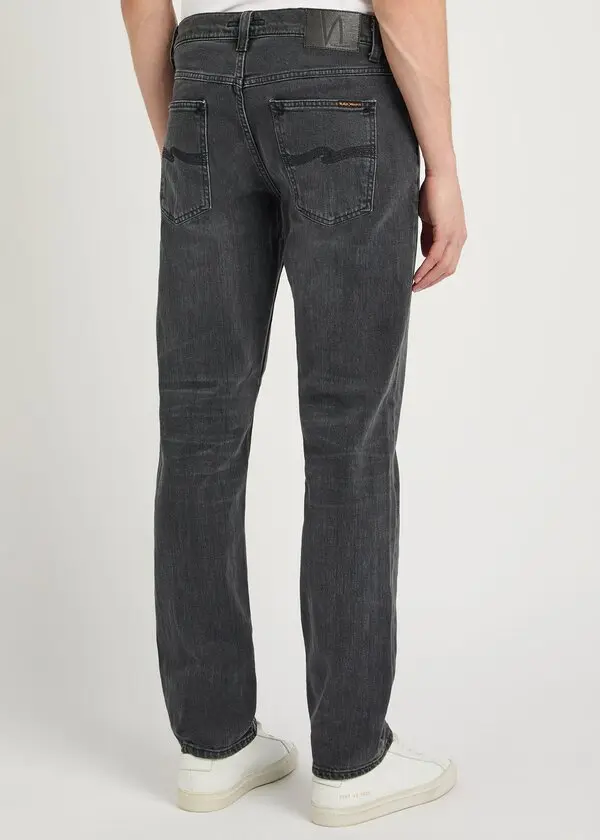Nudie Jeans Ollie Slim Straight-leg Jeans - Dark Grey