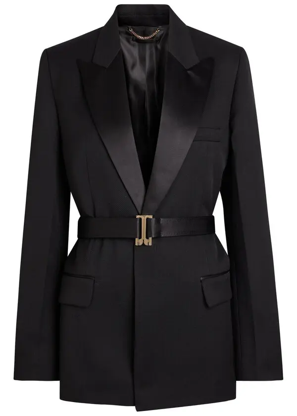 Victoria Beckham Belted Canvas Blazer - Black
