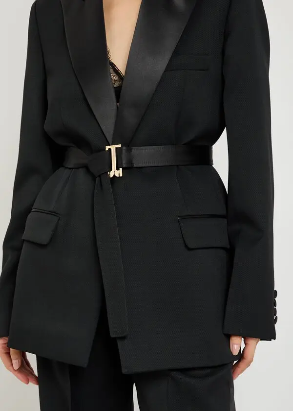 Victoria Beckham Belted Canvas Blazer