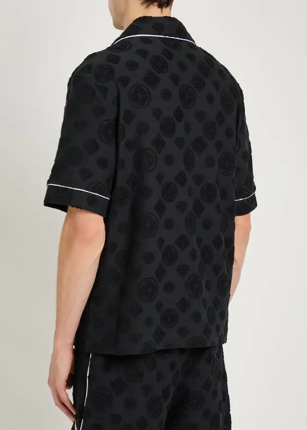 Casablanca Logo-monogrammed Terry Shirt - Black