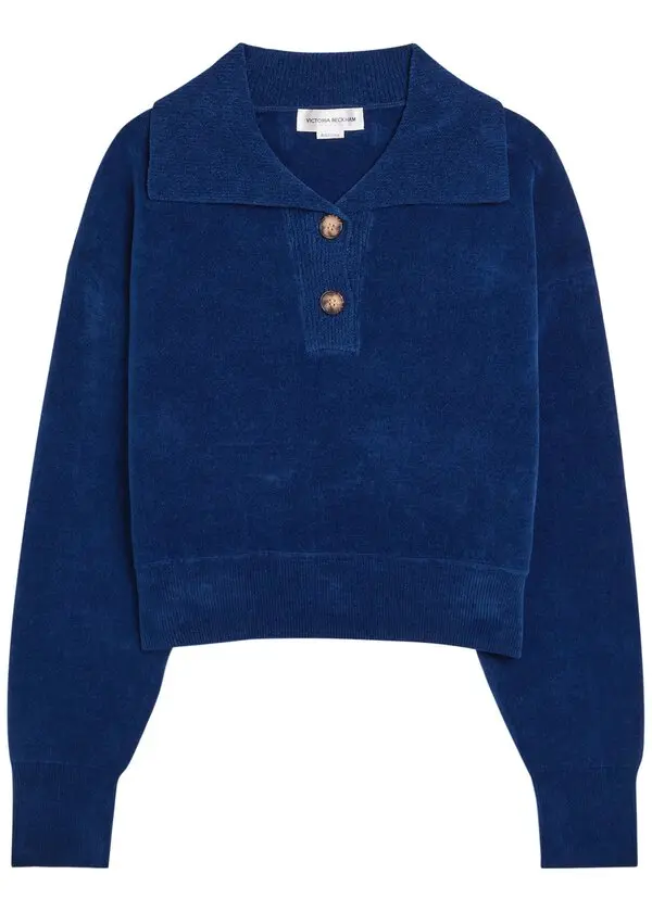 Victoria Beckham Chenille Knit Polo Jumper