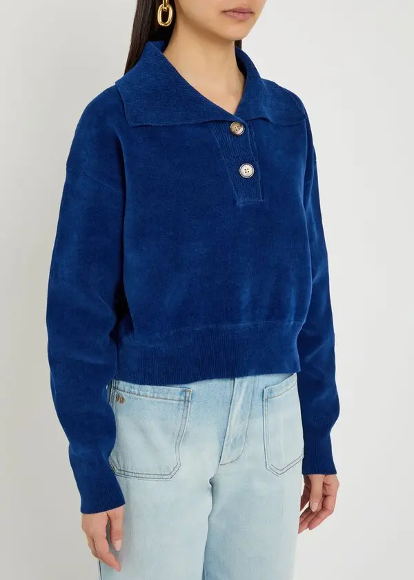 Victoria Beckham Chenille Knit Polo Jumper