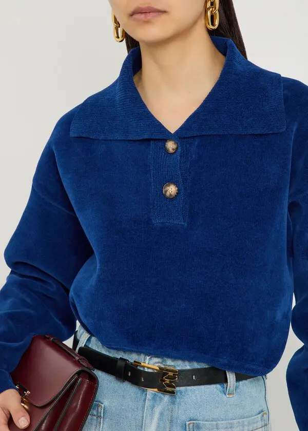 Victoria Beckham Chenille Knit Polo Jumper