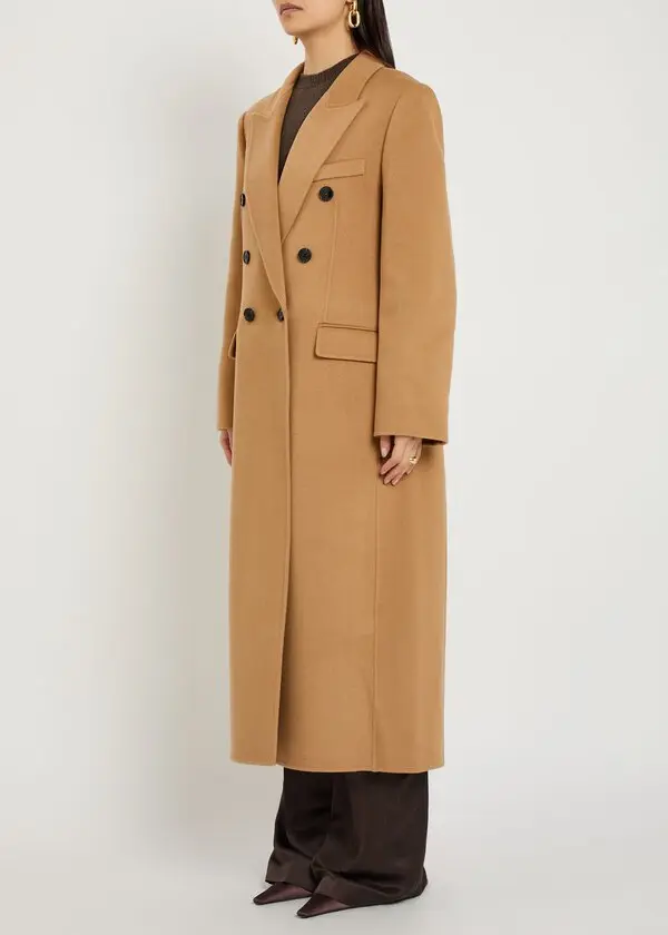 Victoria Beckham Wool And Cashmere-blend Double-breasted Coat - Camel