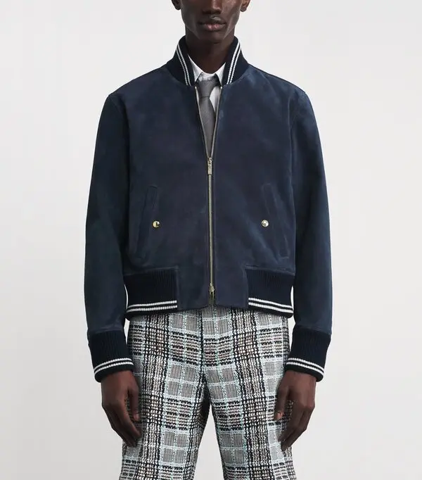 Thom Browne Suede Bomber Jacket