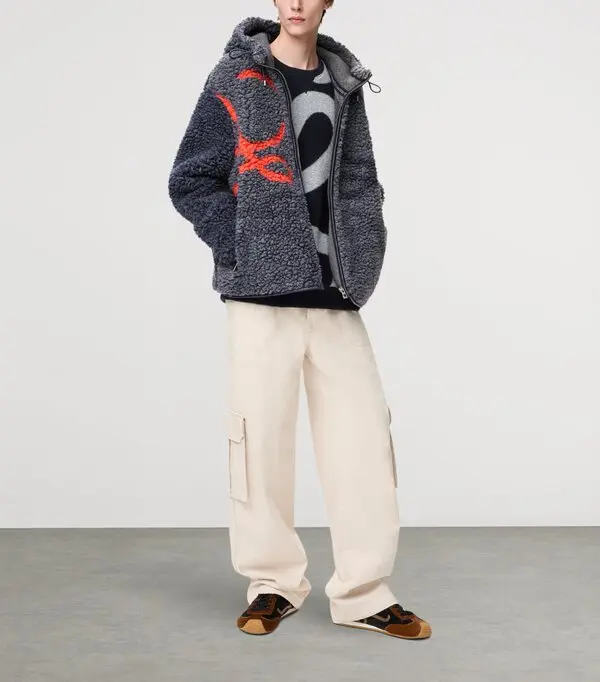 Loewe Fleece Anagram Zip-up Hooded Jacket