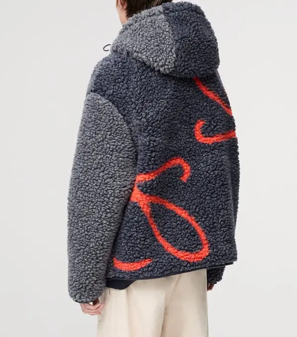 Loewe Fleece Anagram Zip-up Hooded Jacket