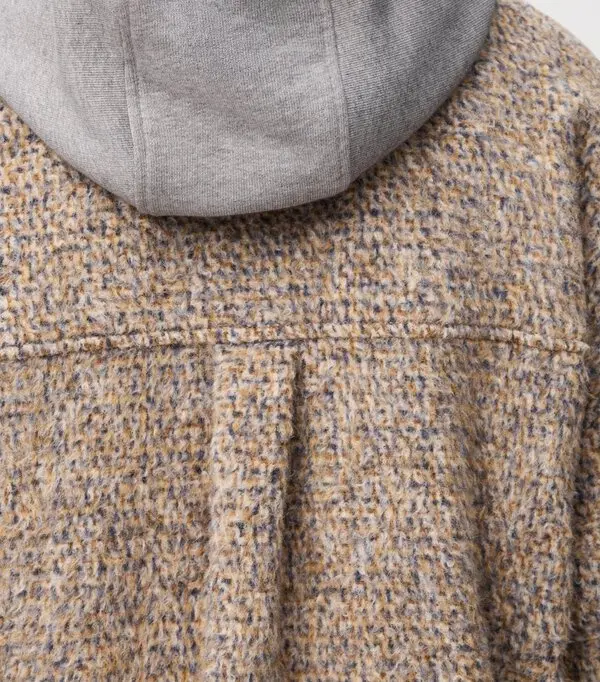 Loewe Wool-blend Micro-check Overshirt - Beige