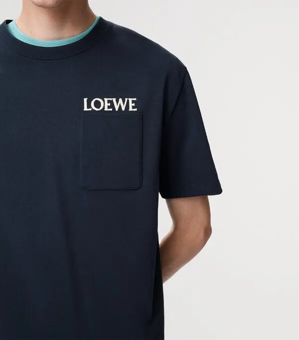 Loewe Cotton Pocket Logo T-shirt - Navy