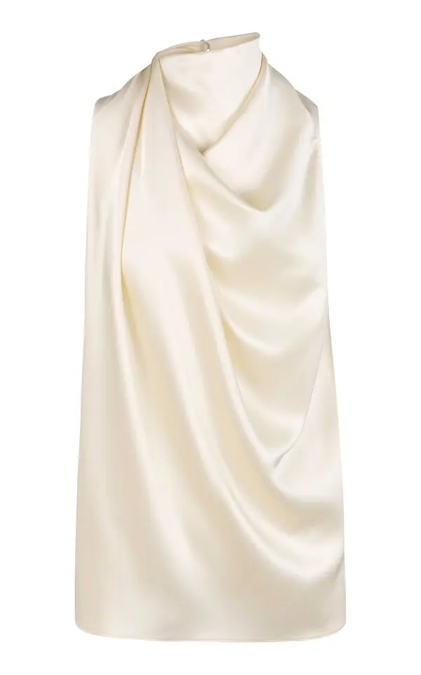 HEIRLOME Kate Draped Silk Top - Ivory