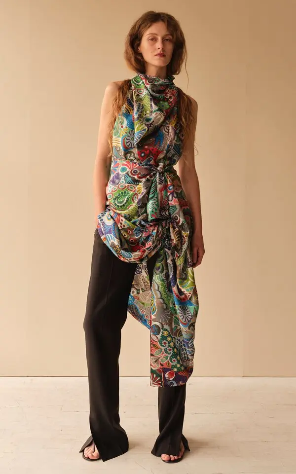 HEIRLOME Arnulfo Patterned Silk Pareo Wrap